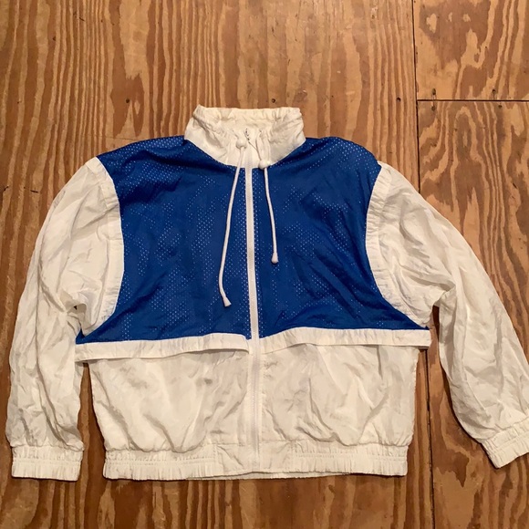 Vintage | Jackets & Coats | Vintage Blue And White Track Jacket 9s ...